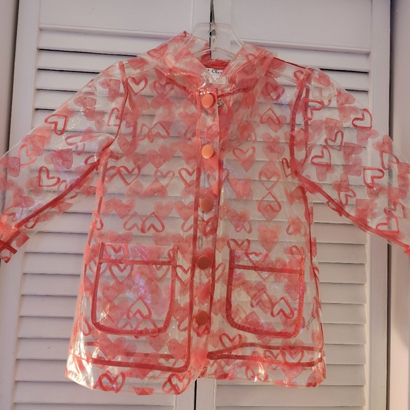 Cherokee | Jackets & Coats | Cherokee 3t Hooded Raincoat Pink Hearts ...